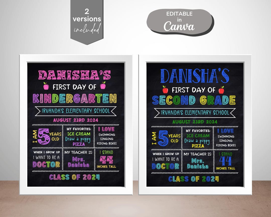 Editable First Day of School Sign Back to School Board Last Day of ...