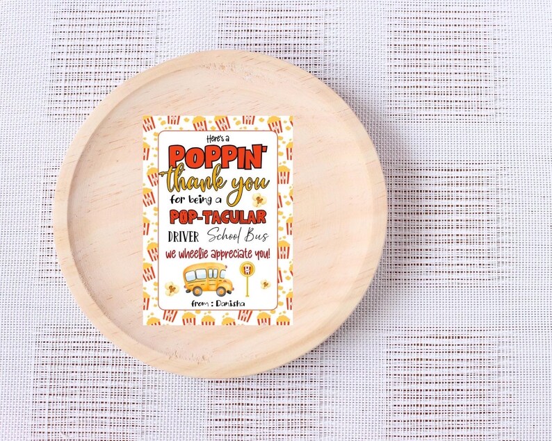 Printable School Bus Driver Appreciation Gift Tag (PDF) - Etsy Canada