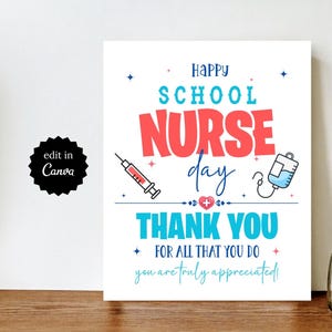 School Nurse Appreciation Poster: Thank You Decor (digital Download) - Etsy