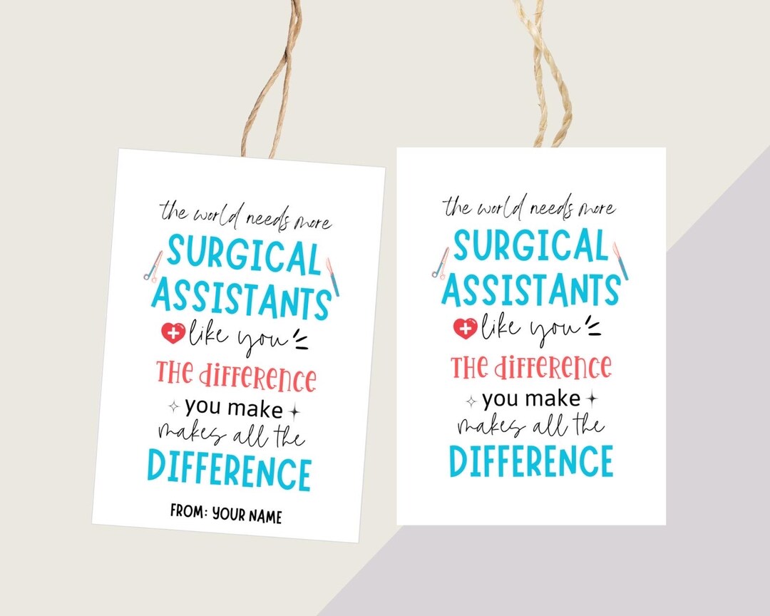 Printable Surgical Assistants Gift Tag, NSAW Tag, Thank You Surgical ...