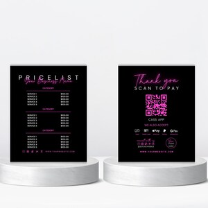 DIY Price List Template & Scan to Pay Template QR Code Sign Canva ...