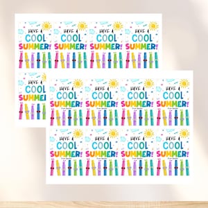 Ice Pop Have a Cool Summer Teacher Student Preschool Classmate Tag Last ...