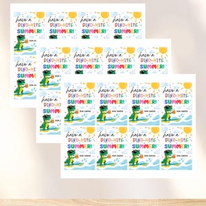 Dino-mite Summer Tag: End of School Thank You (printable Template) - Etsy