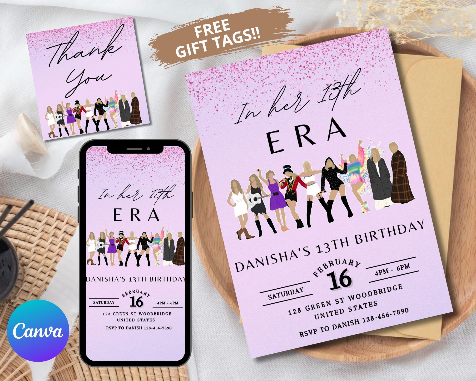 Editable in My Birthday Era Invitation, Eras Invitation, Trendy Invite ...