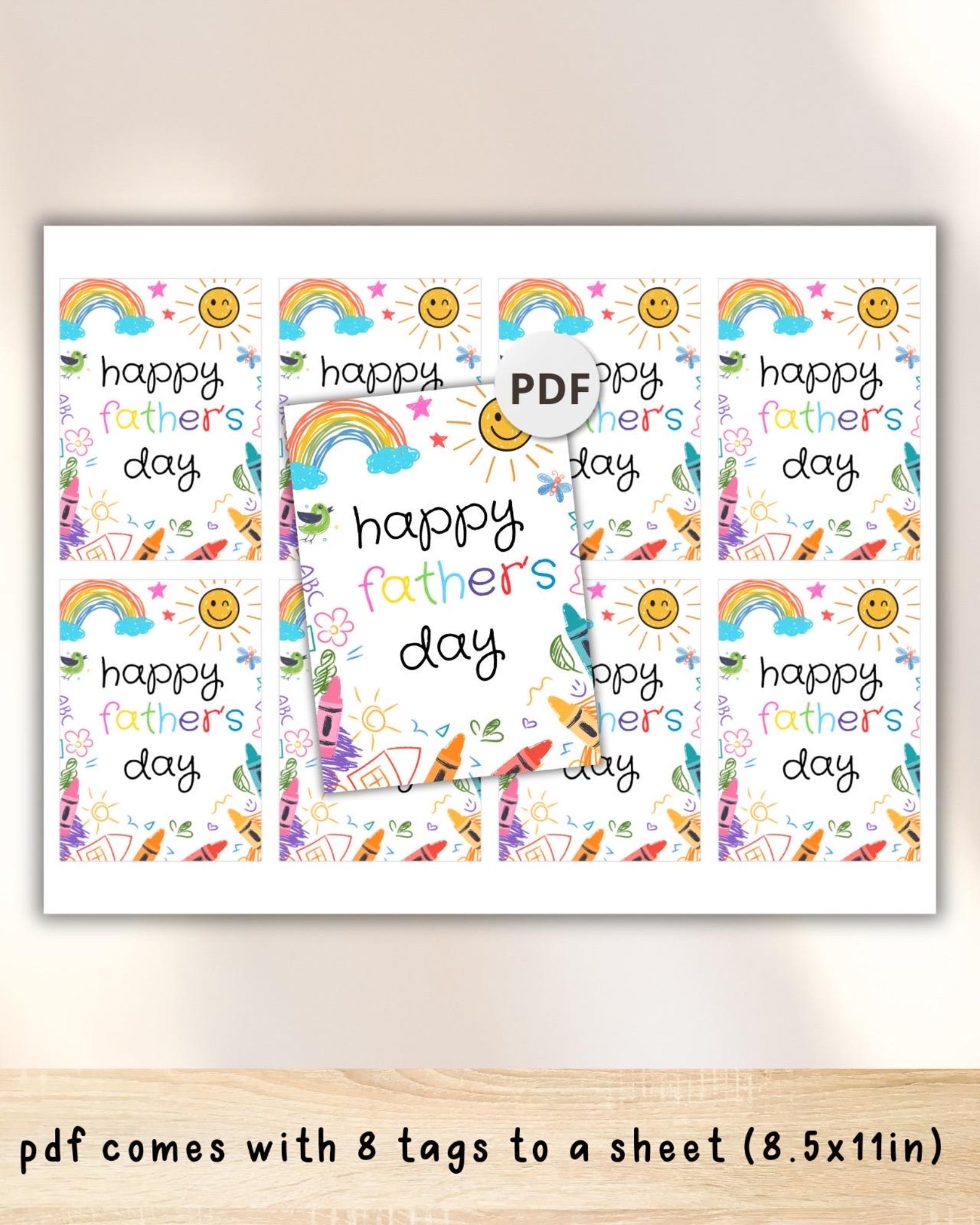 Printable Father's Day Gift Tag, Happy Fathers Day Tag, Fathers Day ...