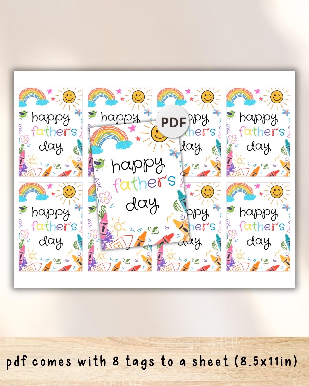 Printable Father's Day Gift Tag, Happy Fathers Day Tag, Fathers Day ...