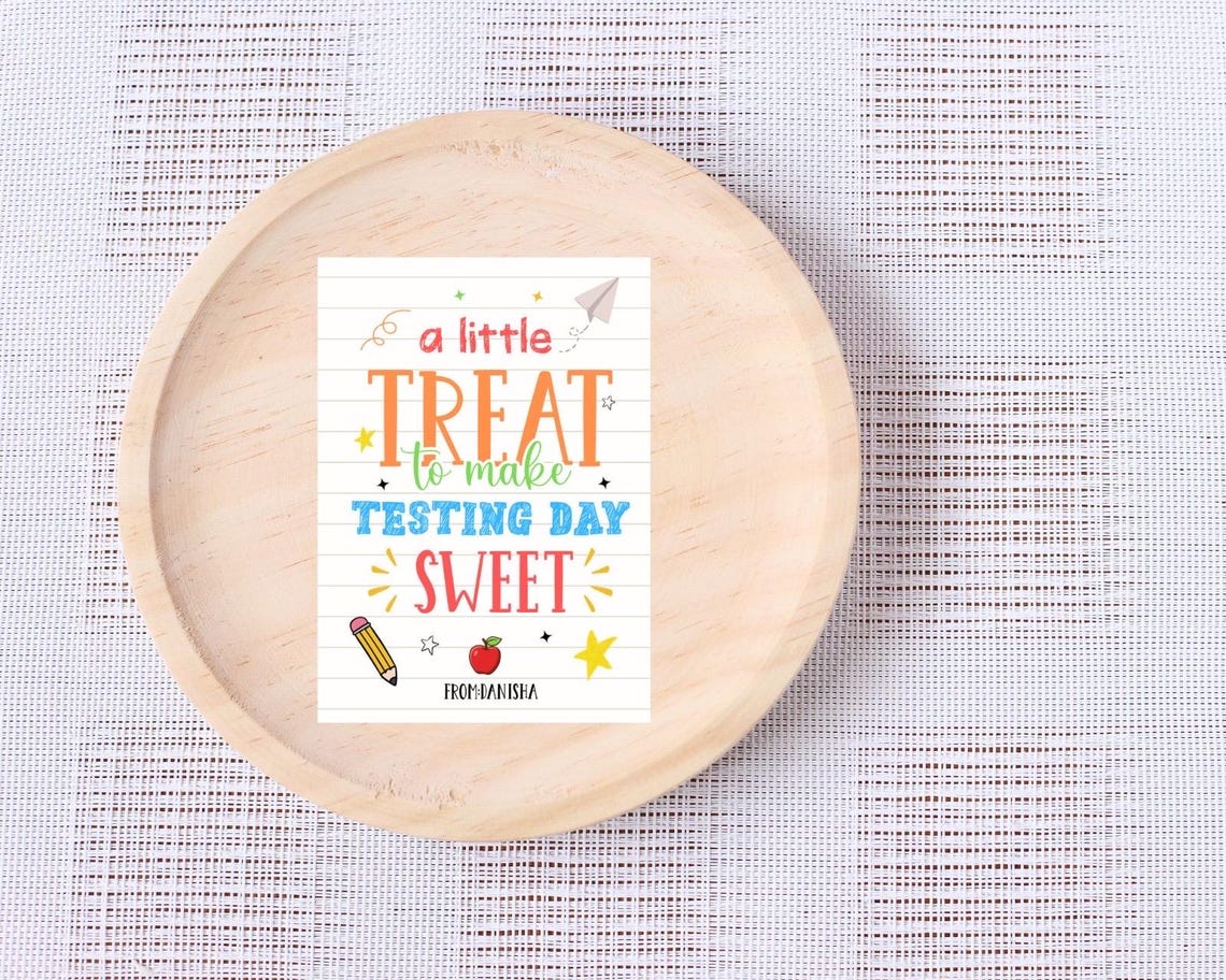 Testing Day Treat Tag: Printable Gift Tag (PDF) - Etsy