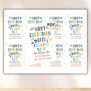 School Custodian Appreciation Gift Tag, Printable Thank You School ...