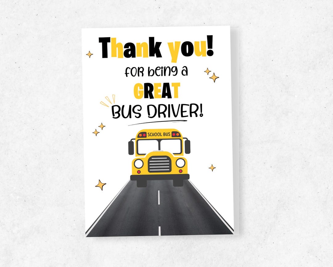 School Bus Driver Appreciation Day Gift, Printable School Bus Driver ...