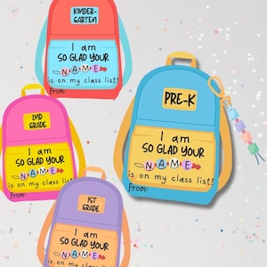First Day of School Gift Tags: Grades Pre-k to 6th (instant Download ...