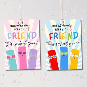 Freeze Pop Ice Popsicle Gift Tags Cool Friend End of School Year Gifts ...