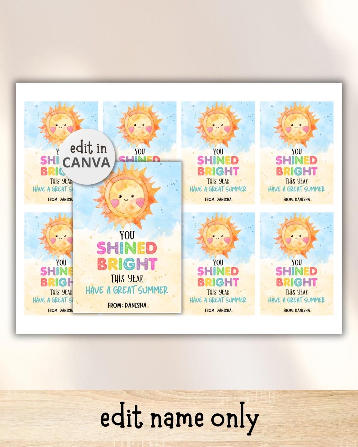 You Shined Bright This Year Tag End of the Year Tag Classroom Tags ...