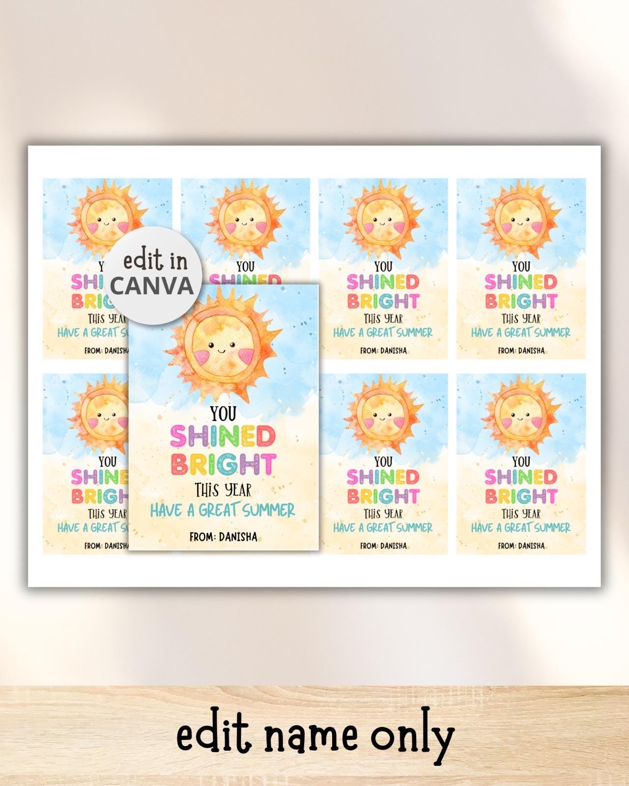 You Shined Bright This Year Tag End of the Year Tag Classroom Tags ...