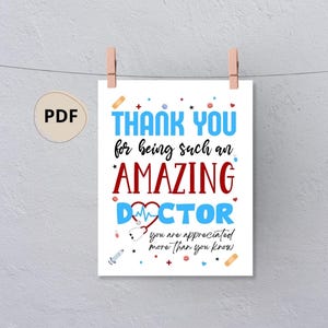 Doctor Appreciation Sign: Thank You Gift (digital Download) - Etsy