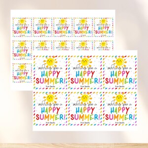 Happy Summer Tag Printable Wishing You a Happy Summer Gift Tag for ...