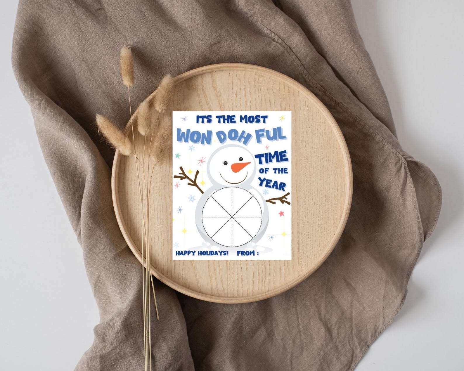 Holiday Play Dough Card Printable, Play Dough Holder, Classroom Favor ...