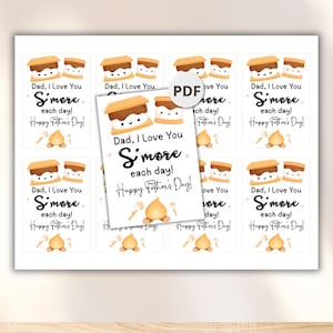 Father's Day S'mores Gift Tag Template: Editable Favor Tag (instant ...