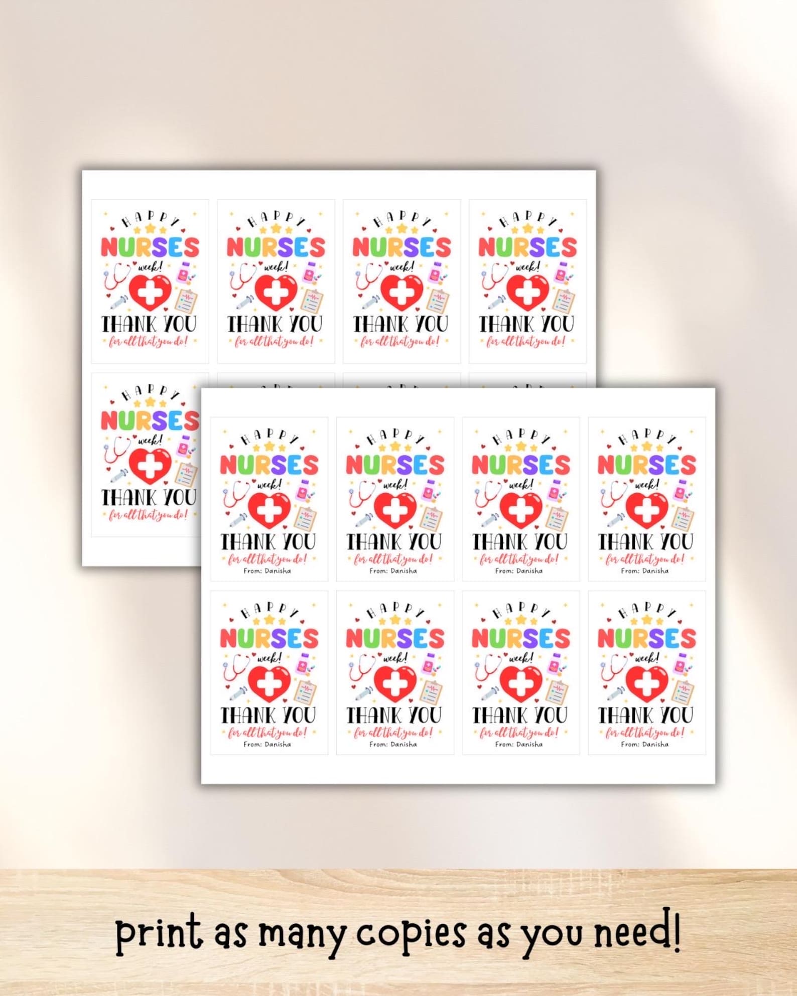 NURSE Appreciation Gift Tag Happy Nurses Week Gift Tags Printable Nurse ...
