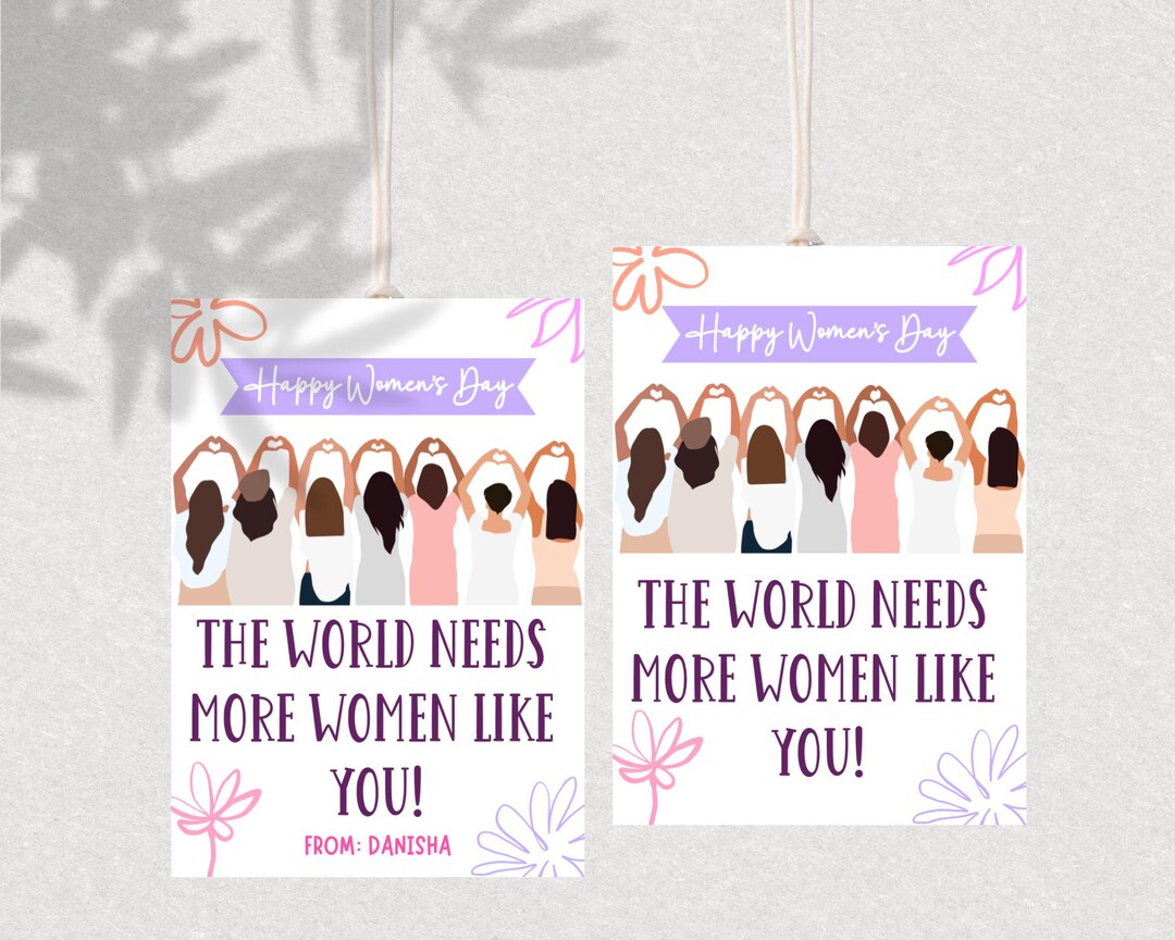 International Women's Day Gift Tag Printable INSTANT DOWNLOAD Editable ...