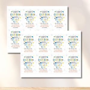 School Custodian Appreciation Gift Tag, Printable Thank You School ...