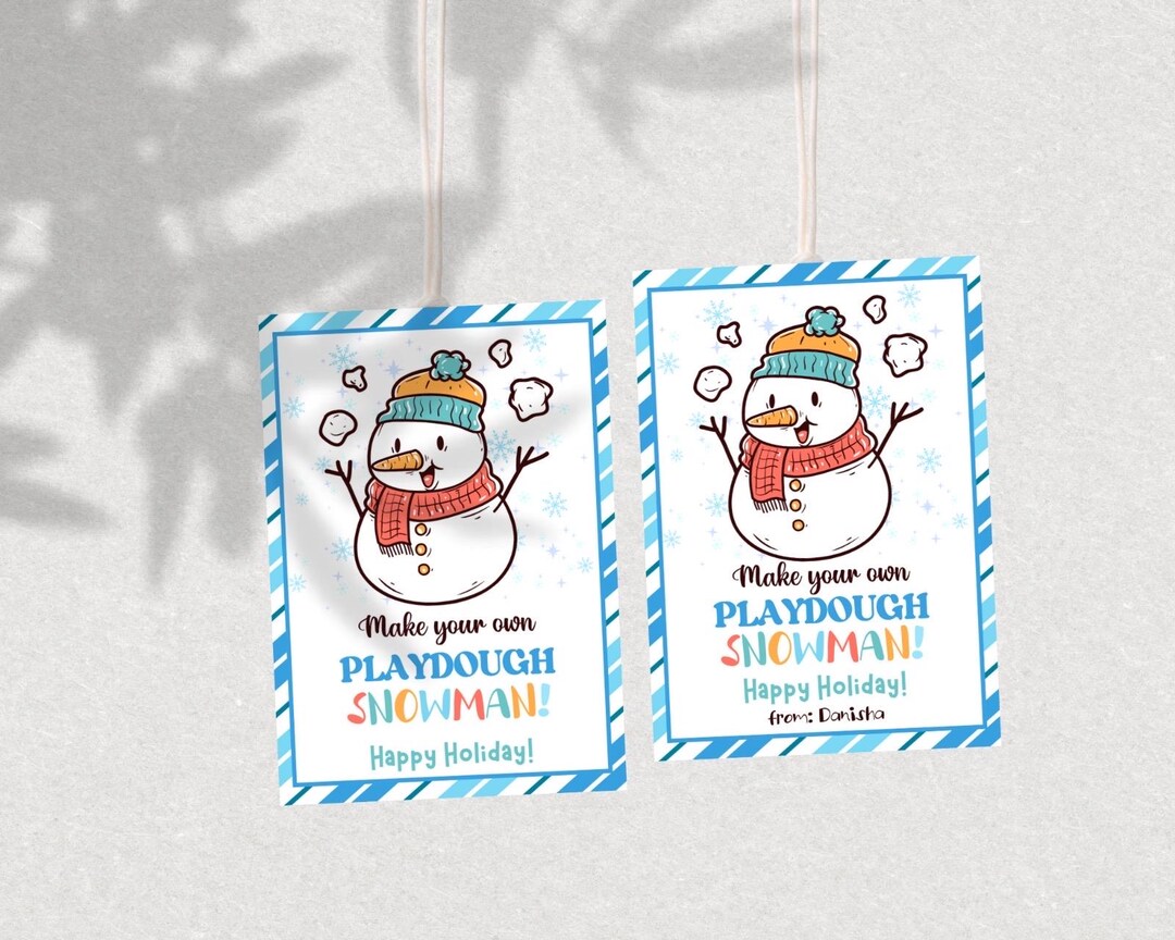 Make Your Own Snowman Holiday Treat Bag Topper Printable, School ...