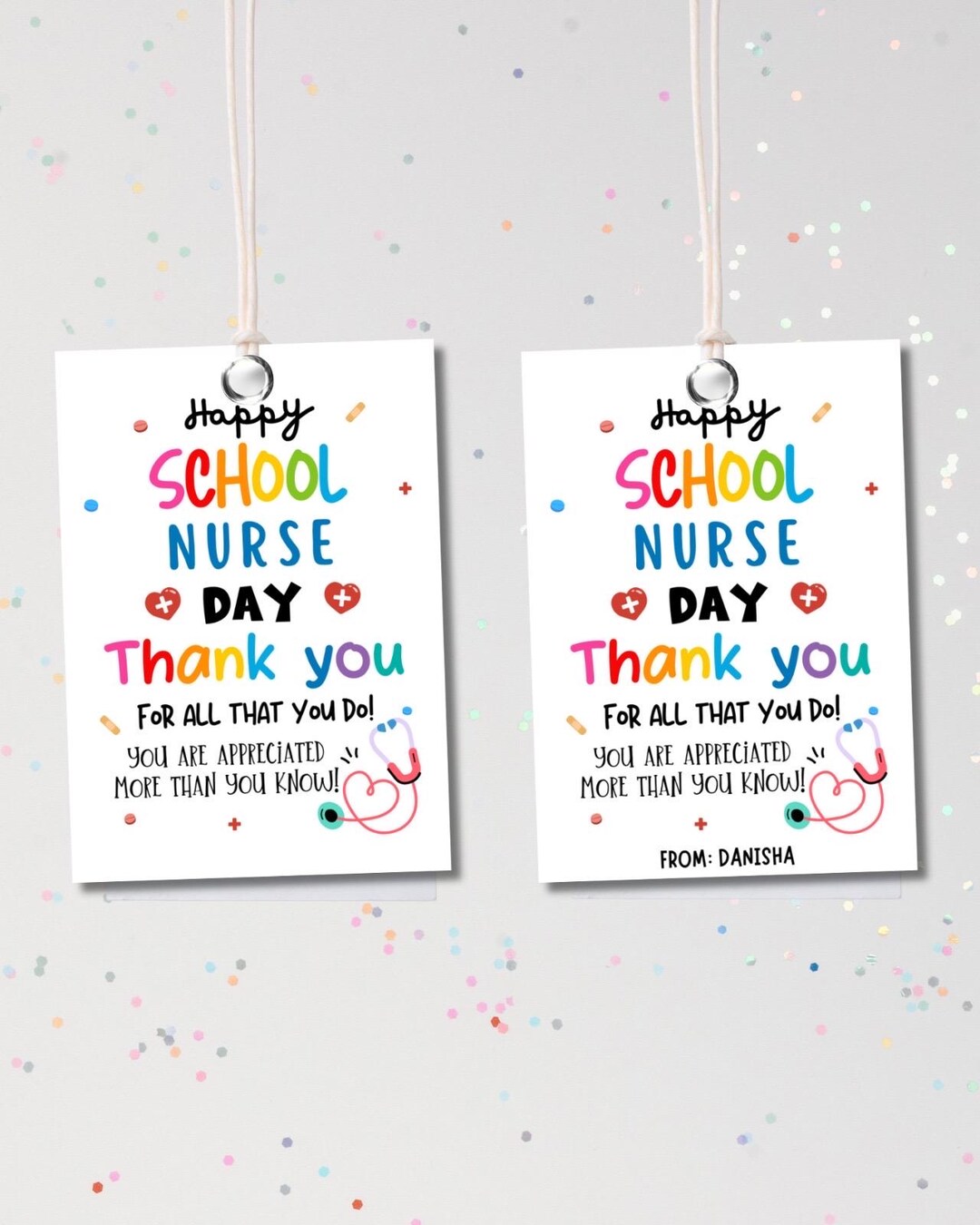 Happy School Nurse Day Gift Tag: Printable Appreciation Tag (digital ...