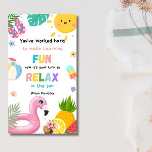 Summer Teacher Appreciation Gift Tag Template, Printable Your Turn to ...