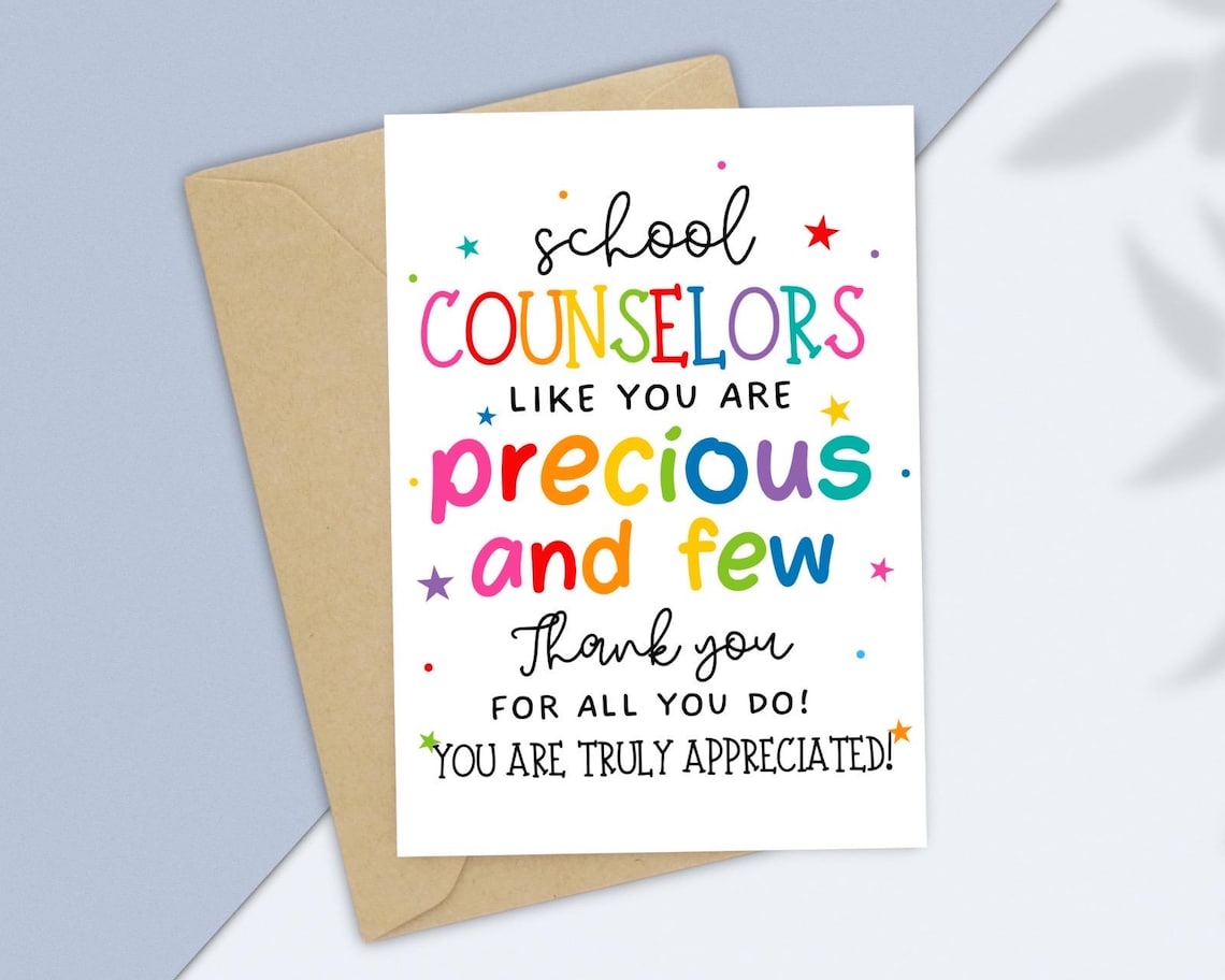 School Counselor Thank You Card: Counseling Week Printable (PDF) - Etsy