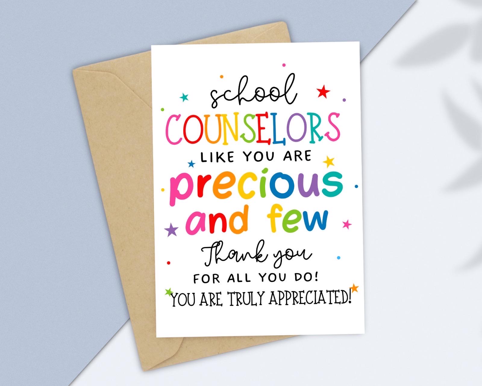 School Counselor Thank You Card: Counseling Week Printable (PDF) - Etsy