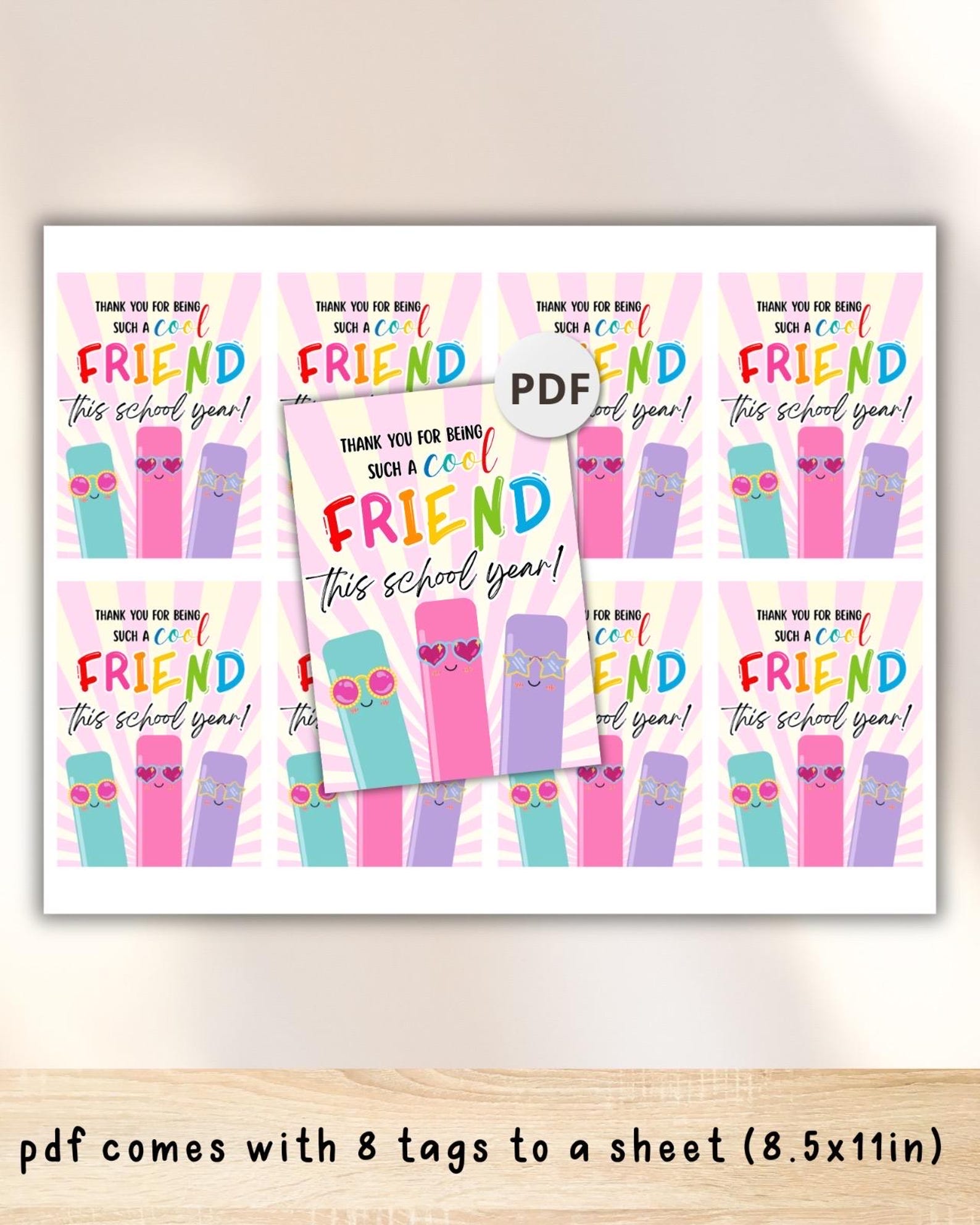 Freeze Pop Ice Popsicle Gift Tags Cool Friend End of School Year Gifts ...
