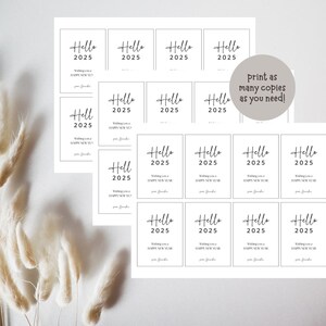 Happy New Year Gift Tag Printable, Best Wishes Gor a Sparklinh 2025 Tag ...