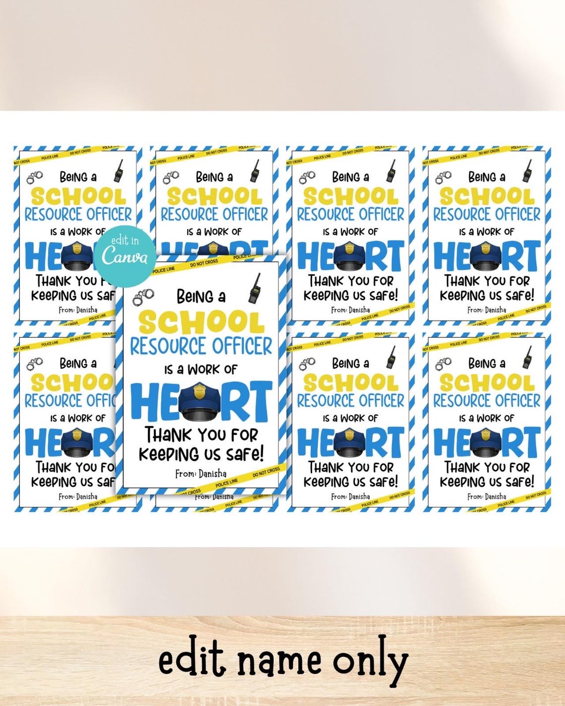 School Resource Officer Gift Tag Printable, School Officer Tag, School ...