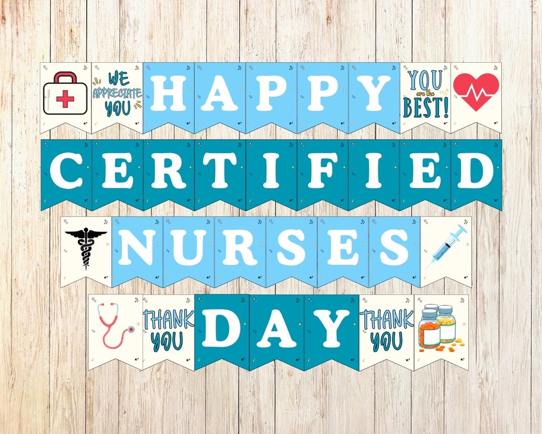 Certified Nurses Day Banner Printable, Certified Nurse Gift, Certified ...