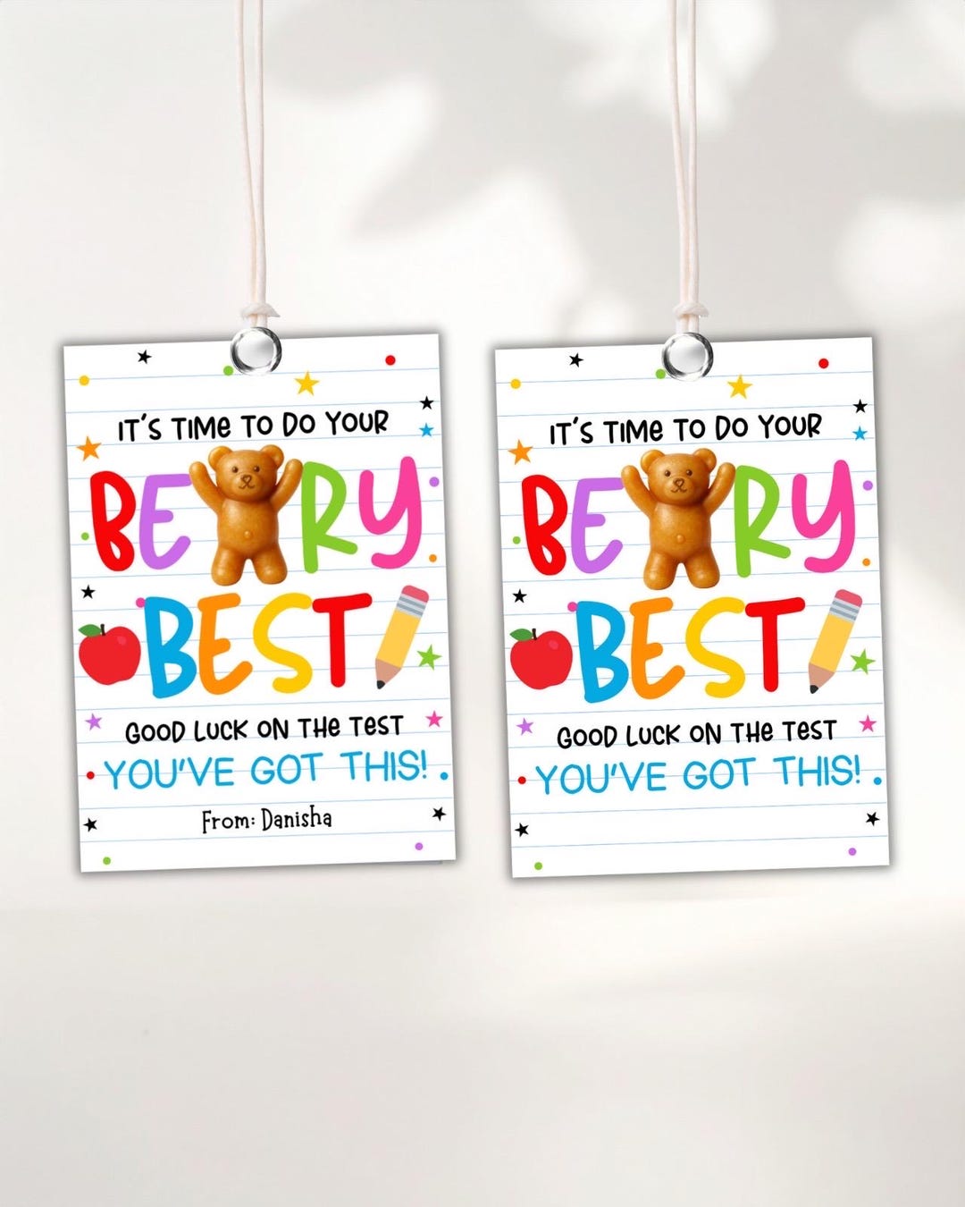 Printable Snack Tag Classroom Treat Tag Good Luck Gift Testing Day Test ...