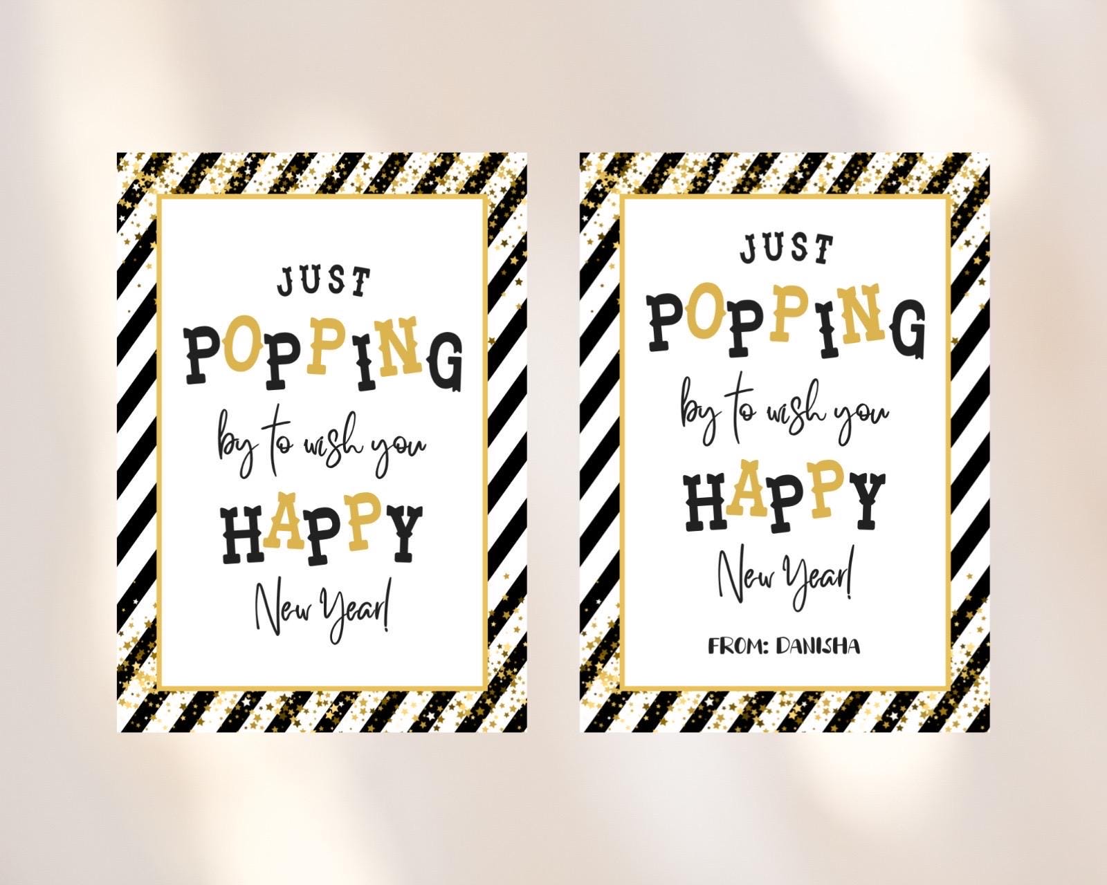 Happy New Year Gift Tag Printable, Popping by to Wish You Happy New ...