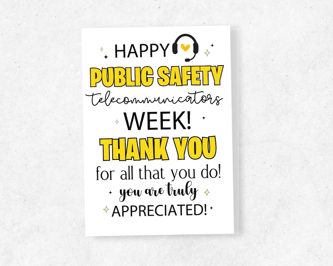 Telecommunicator Week Card: Happy Dispatcher Thank You (PDF) - Etsy