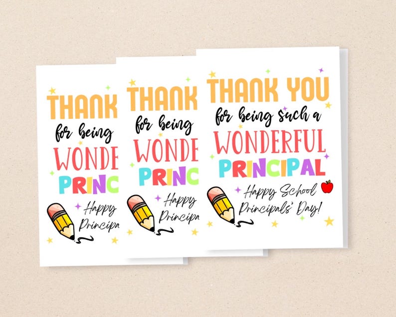 School Principal Appreciation Card: Thank You Gift (PDF) - Etsy