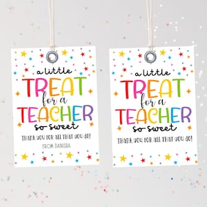 Teacher Appreciation Gift Tags: Sweet Treat Printable (PDF) - Etsy