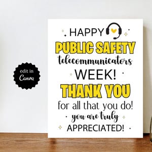 Public Safety Telecommunications Week Printable Poster, Public Safety ...