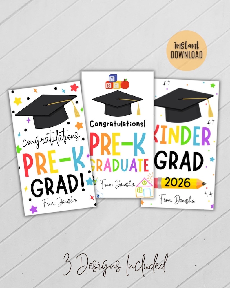 PRE-K Graduation Tags, Congratulations PRE-K Graduation Gift Tags, Pre ...