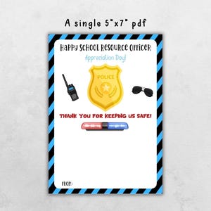 School Resource Officer Card Holder Printable, School Officer Card ...