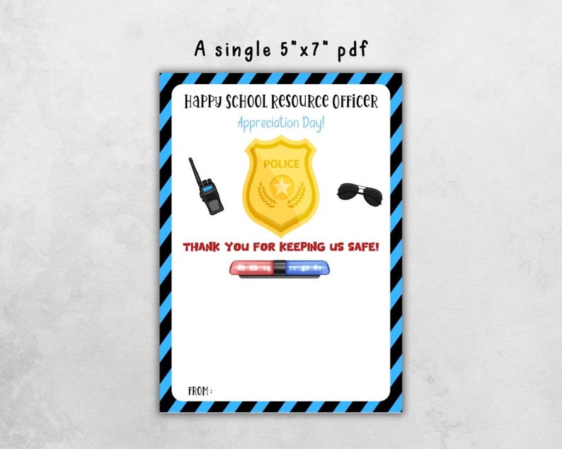 School Resource Officer Card Holder Printable, School Officer Card ...