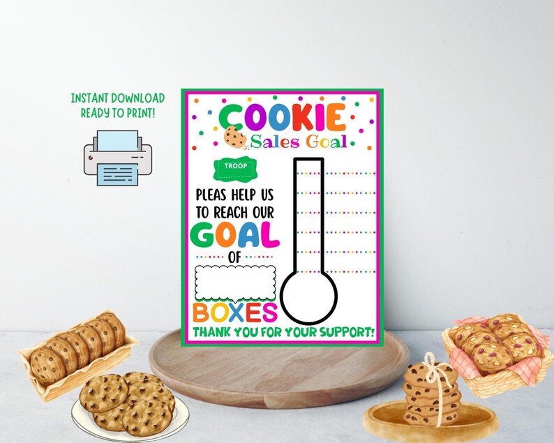 Editable Scout Cookie Goal Chart: Printable Booth Display (digital ...