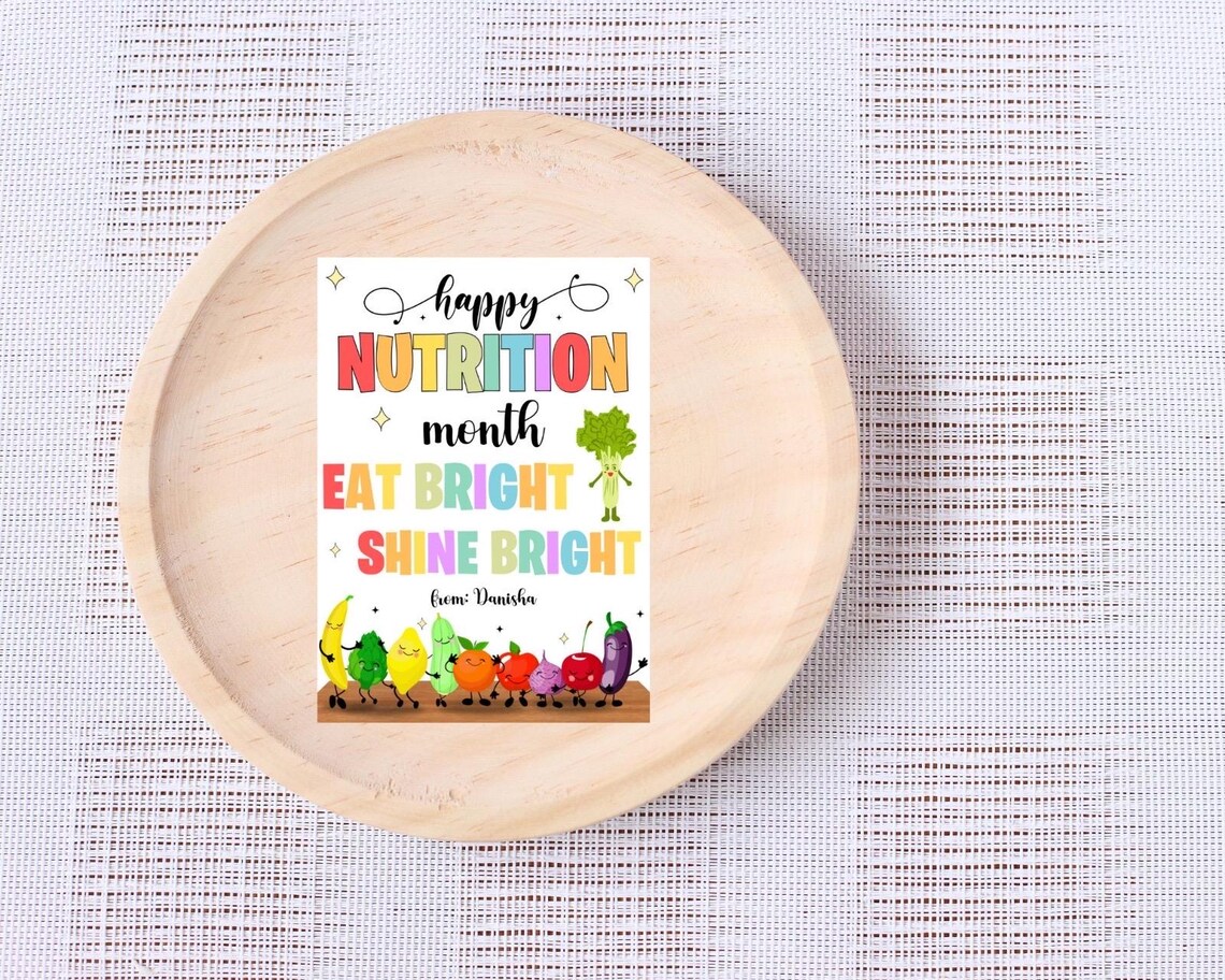 Nutrition Month Gift Tag Printable: Dietitian Nutritionist Day (PDF) - Etsy