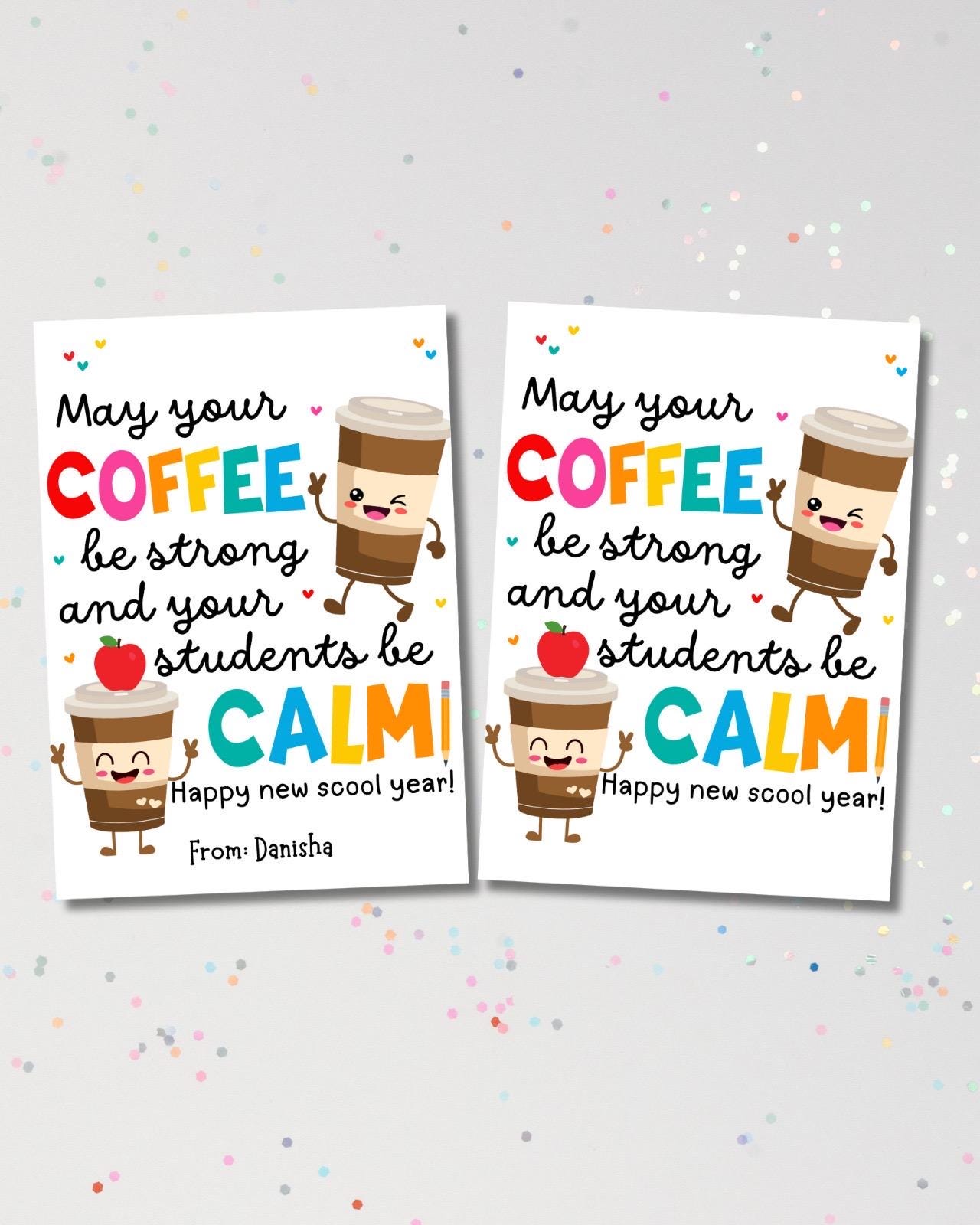 Back to School Coffee Gift Tags: Teacher Appreciation (digital Download ...