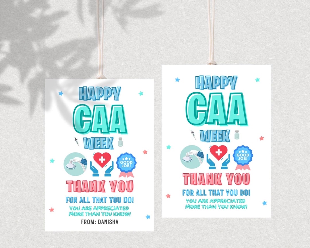 CAA Week Gift Tag, CAA Week Tag, Printable National Certified ...