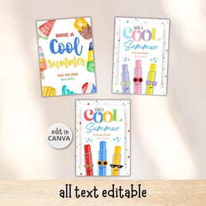 Editable Last Day of School Tag Stay Cool Ice Tag Summer End of School ...