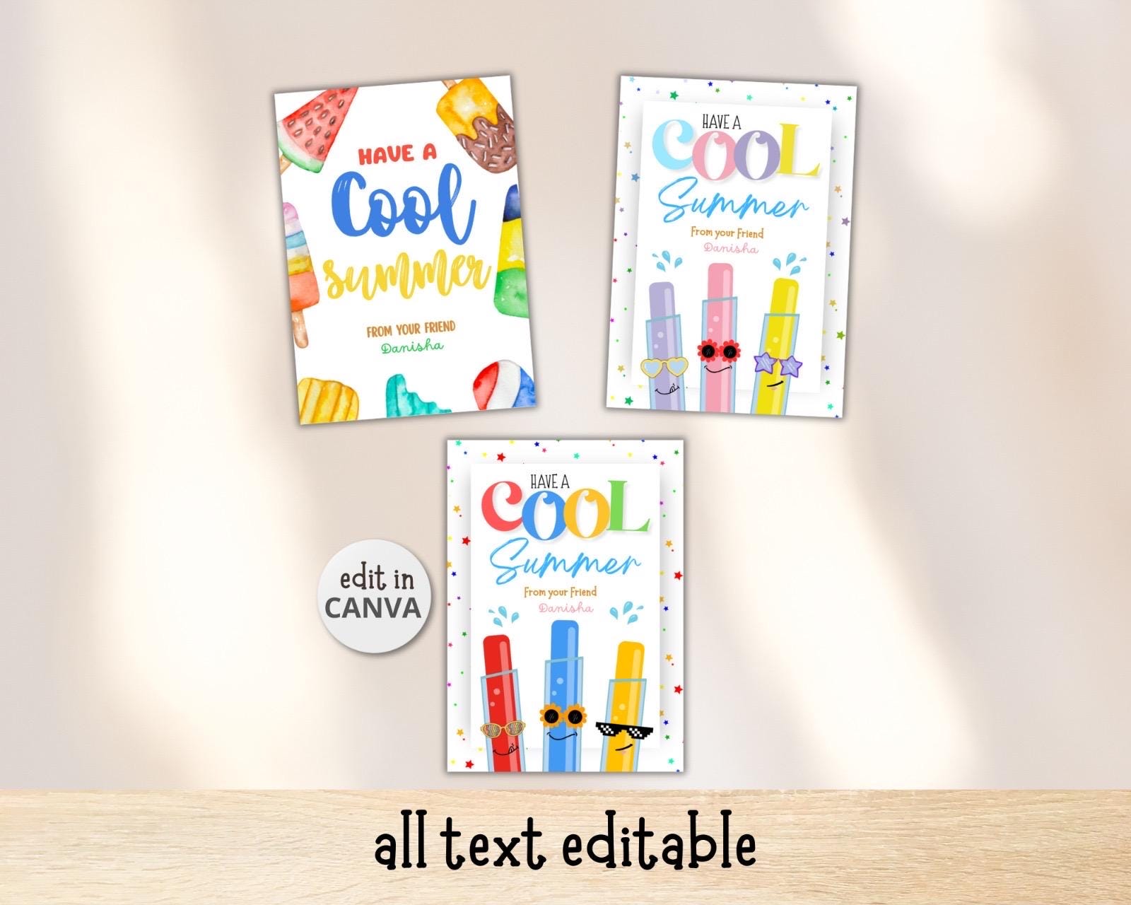 Editable Last Day of School Tag Stay Cool Ice Tag Summer End of School ...