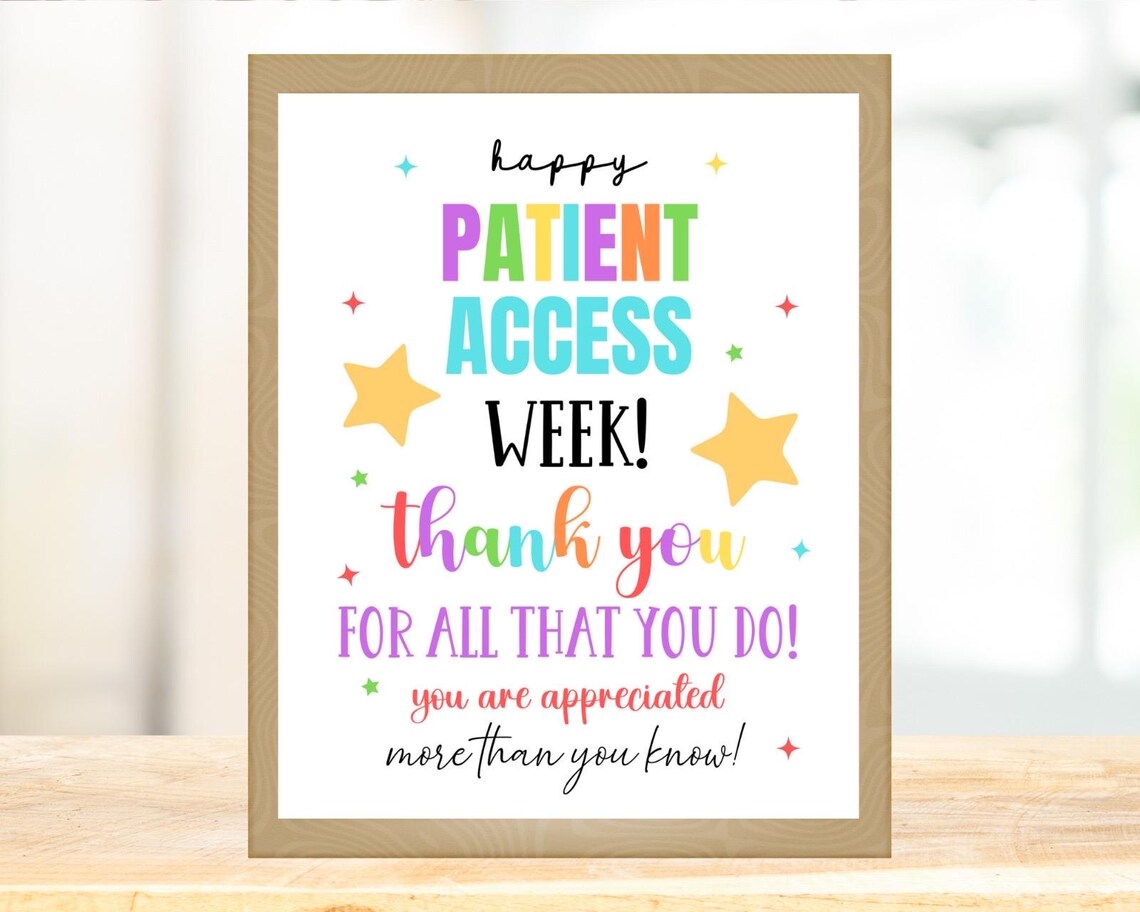 Patient Access Week Sign: Appreciation Poster (digital Download) - Etsy