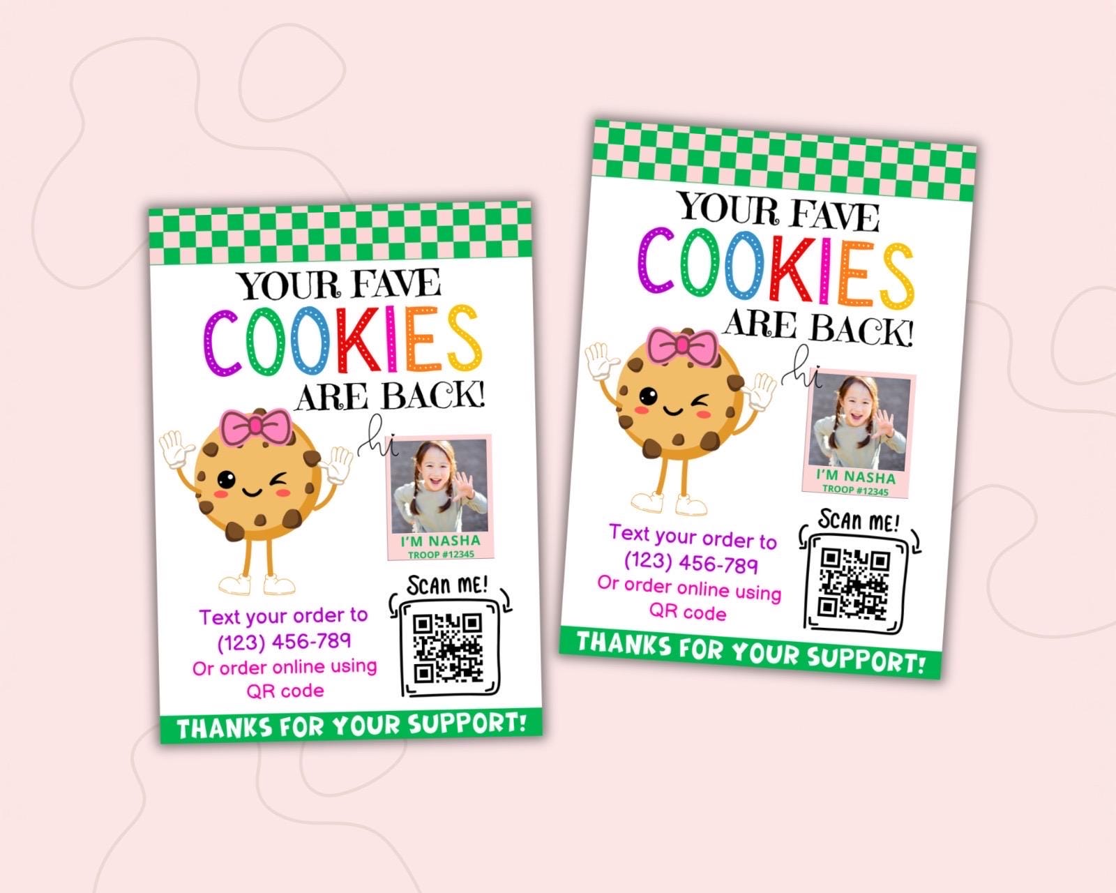 Editable Girl Cookie Business Card Template (digital Download) - Etsy